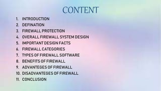 FIREWALL PROJECT.pptx BY SAKSHI SOLAPURE | PPTX | Internet | Computing