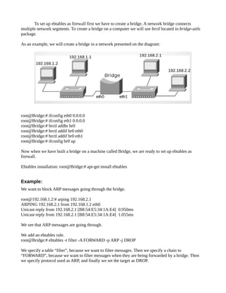 Basics of firewall, ebtables, arptables and iptables | PDF