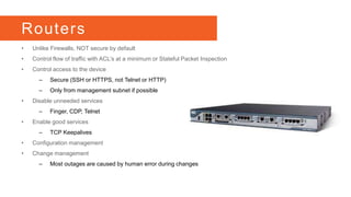 Firewall, Router and Switch Configuration Review | PPTX