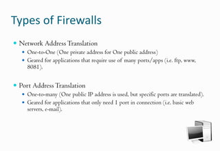 Firewalls | PPTX | Computer Networking | Computing
