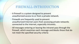 Firewalls | PPT | Internet | Computing