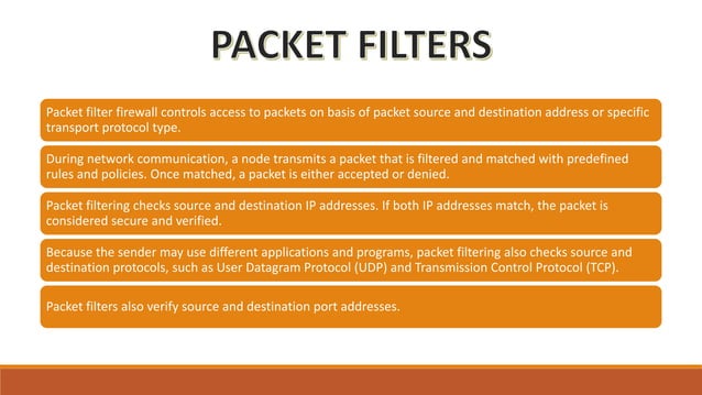 Firewalls And Packet Filters