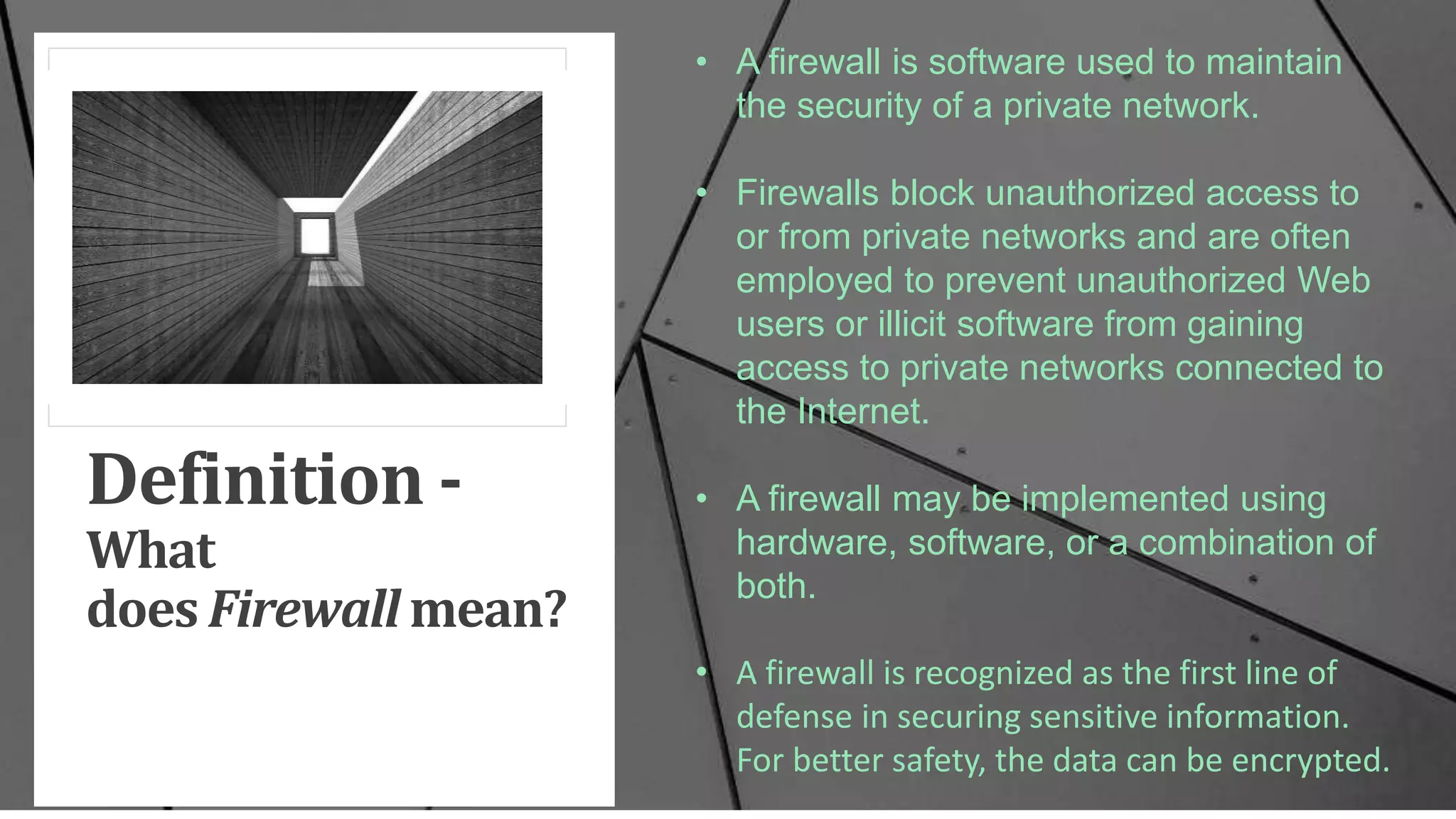 Firewalls And its types in cyber security | PPTX