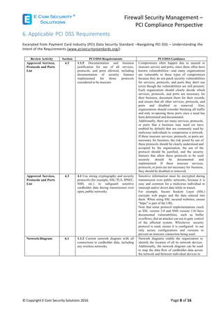 E Com Security solutions hand book on Firewall security management in PCI Compliance perspective ...