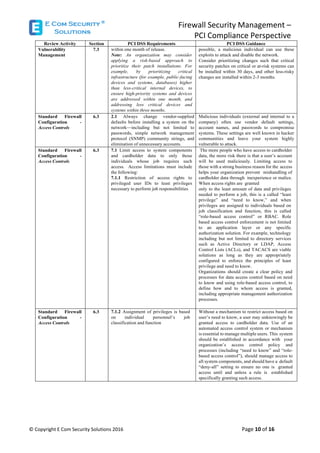 E Com Security solutions hand book on Firewall security management in PCI Compliance perspective ...