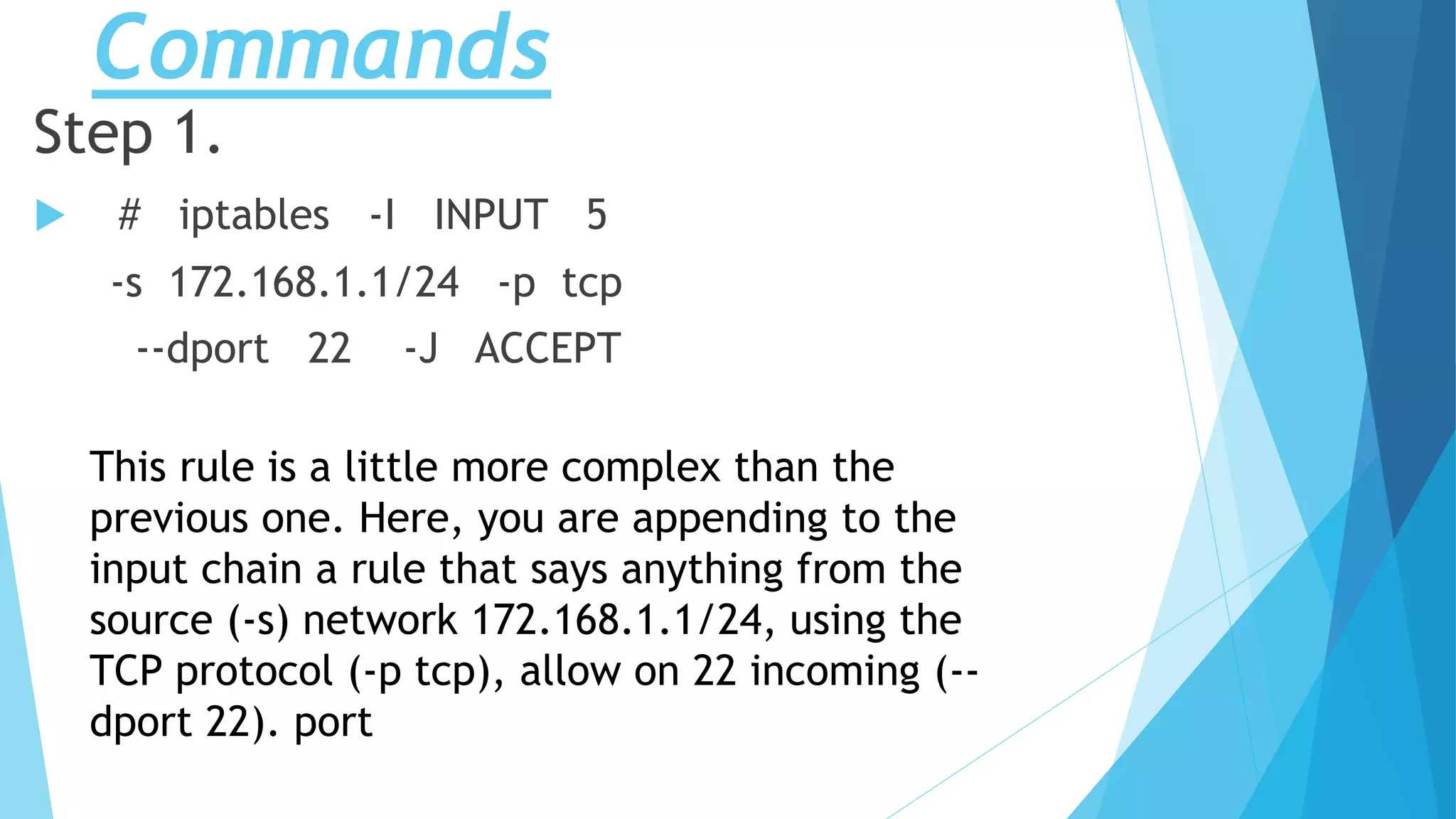 Firewalls Rules Using Iptables In Linux Ppt