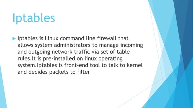 Firewalls rules using iptables in linux | PPT