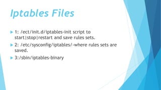Firewalls rules using iptables in linux | PPT