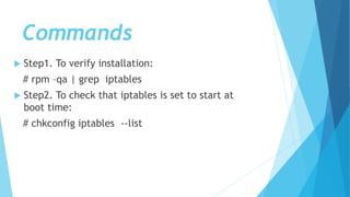 Firewalls rules using iptables in linux | PPT