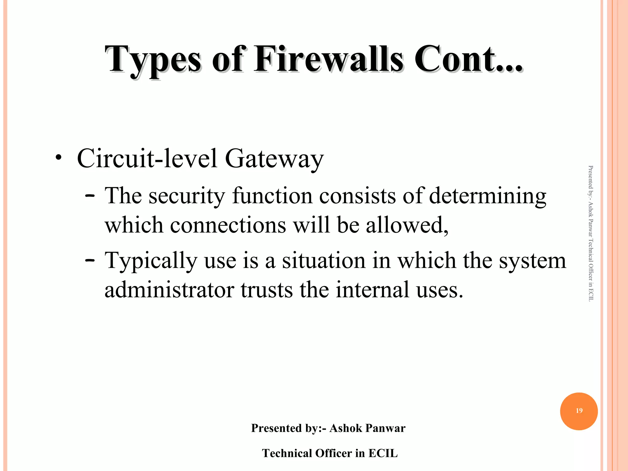 Firewalls & Trusted Systems by Ashok Panwar | PPT