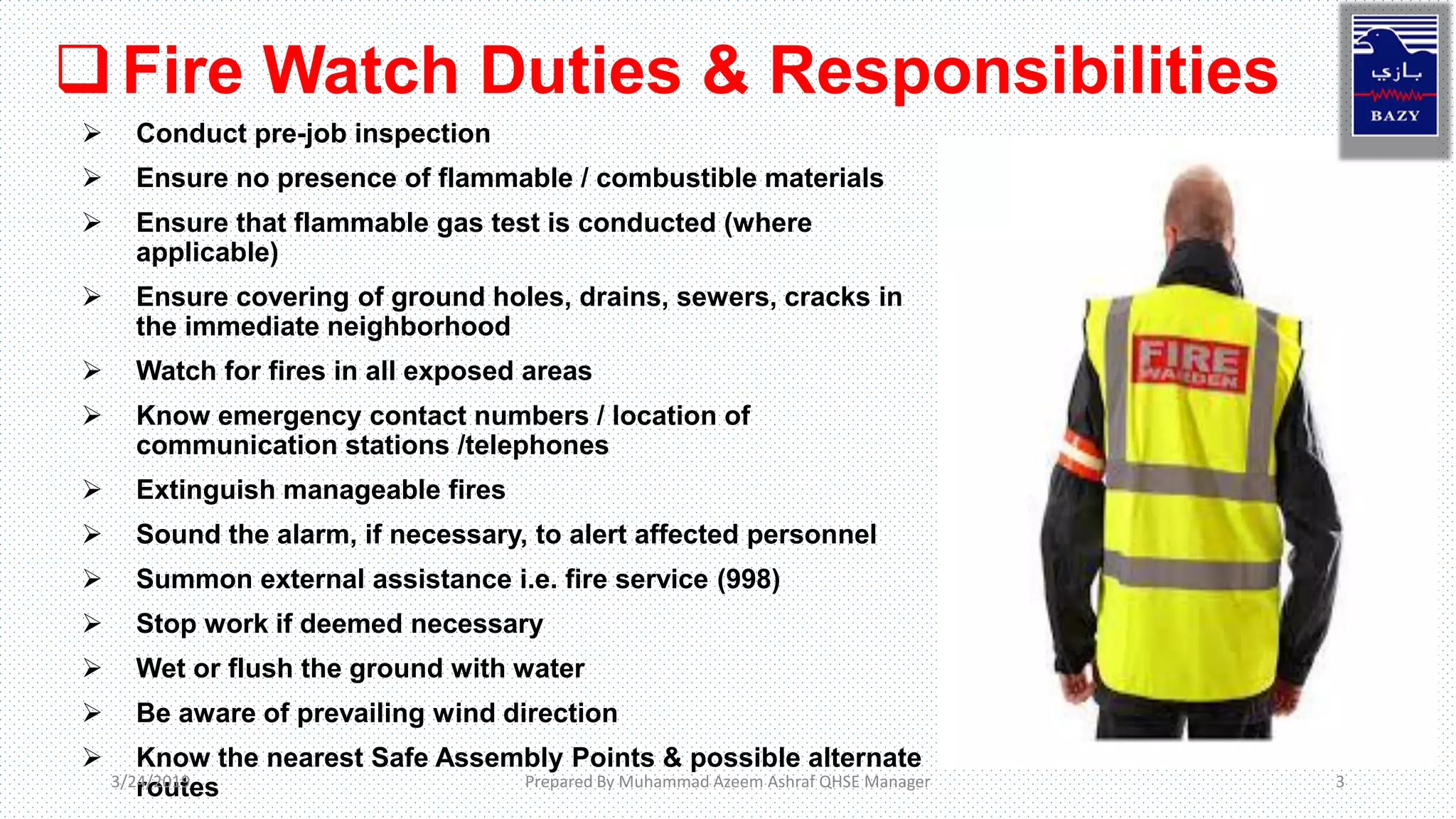 Fire watch man training | PDF