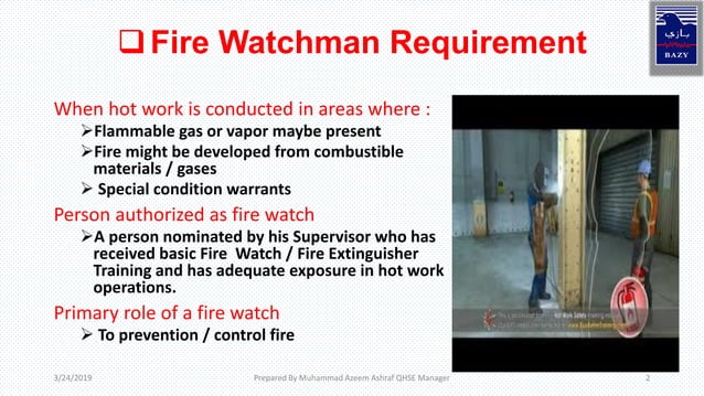 Fire watch man training | PPT
