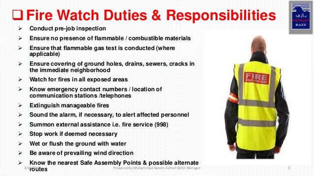 Fire watch man training