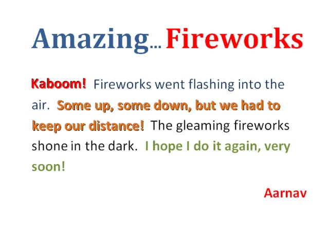 Fireworks writing | PPT
