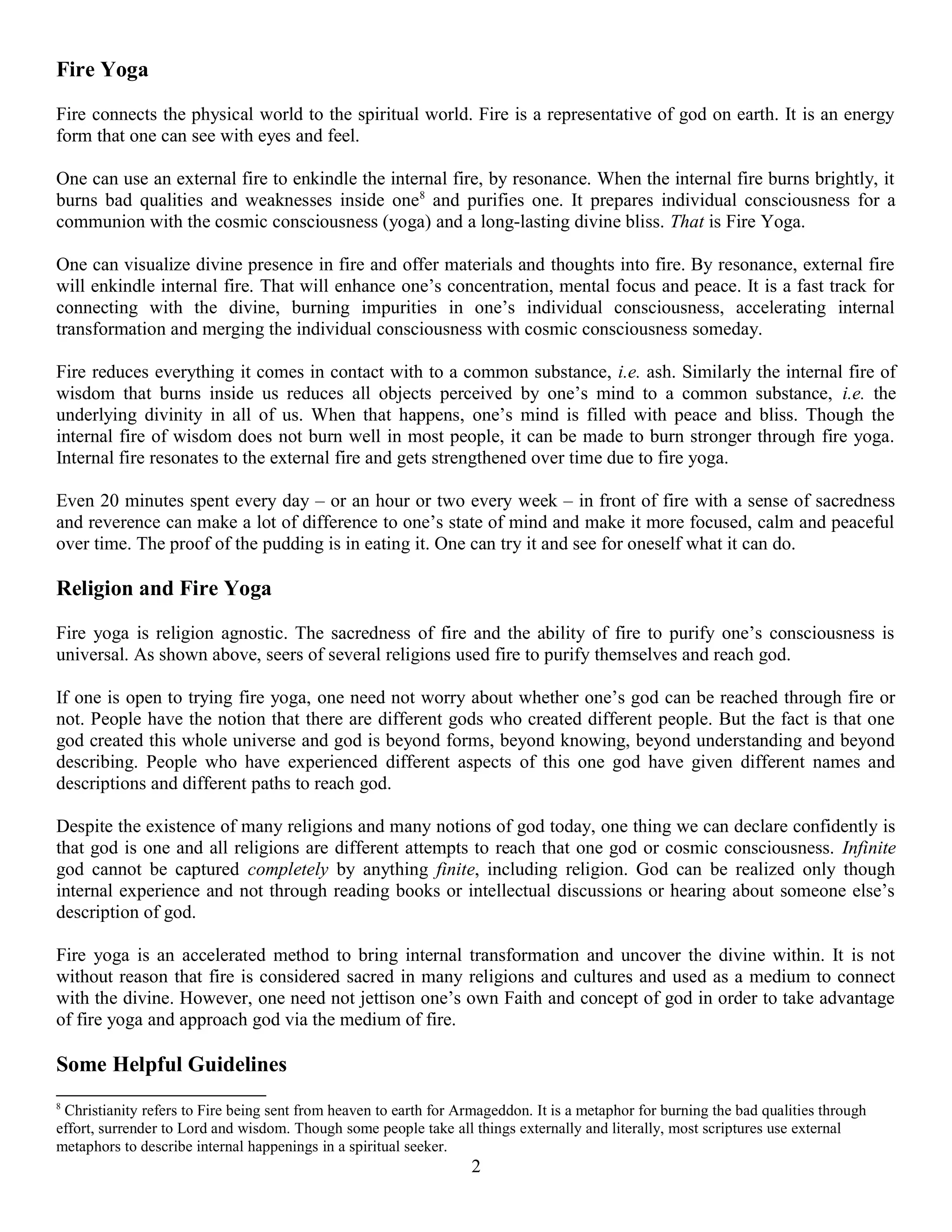 Fire yoga and meditation | PDF
