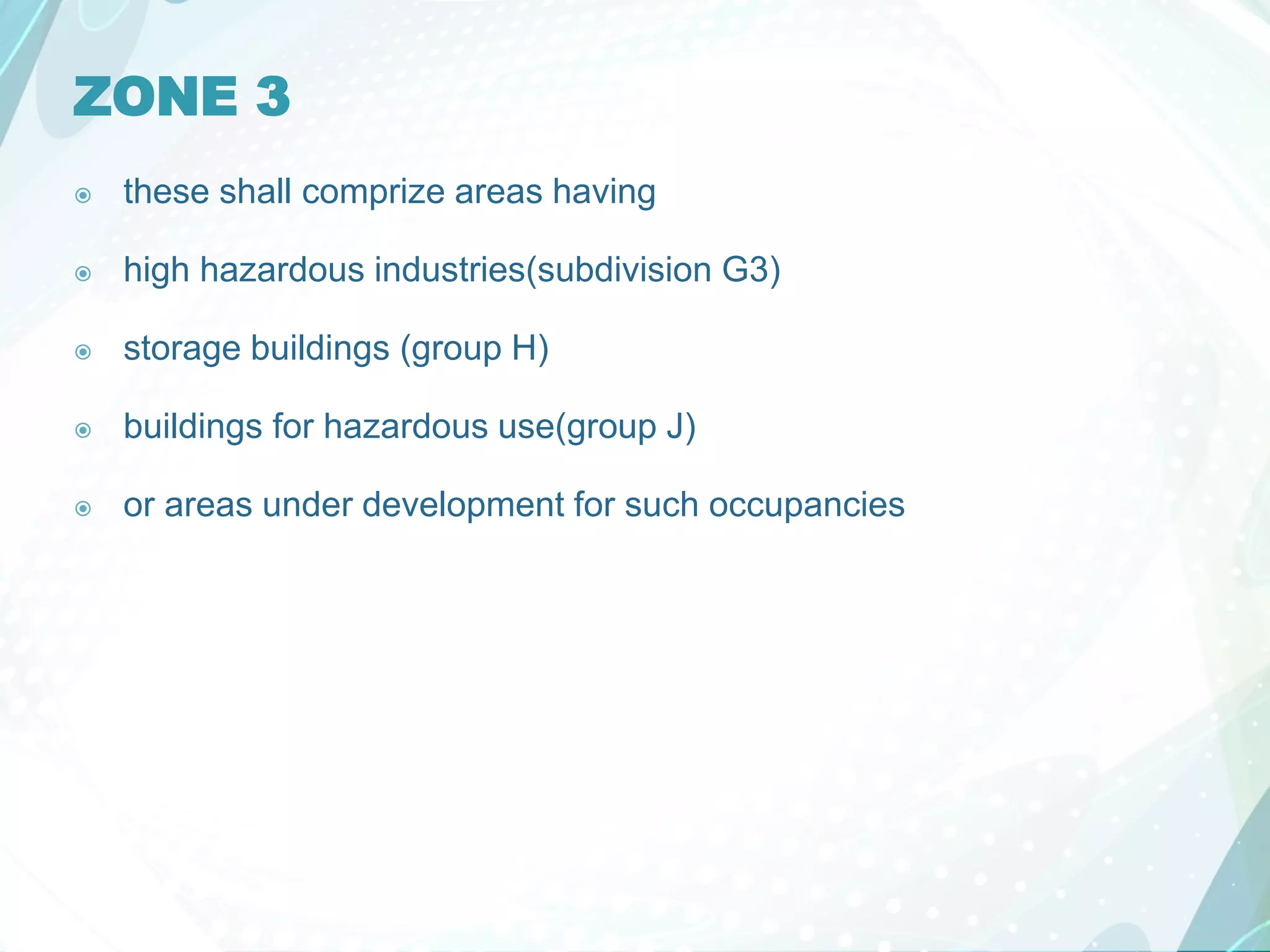Fire zone by national building code of india 2005 | PPTX