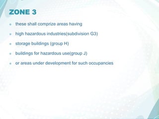 Fire zone by national building code of india 2005 | PPTX