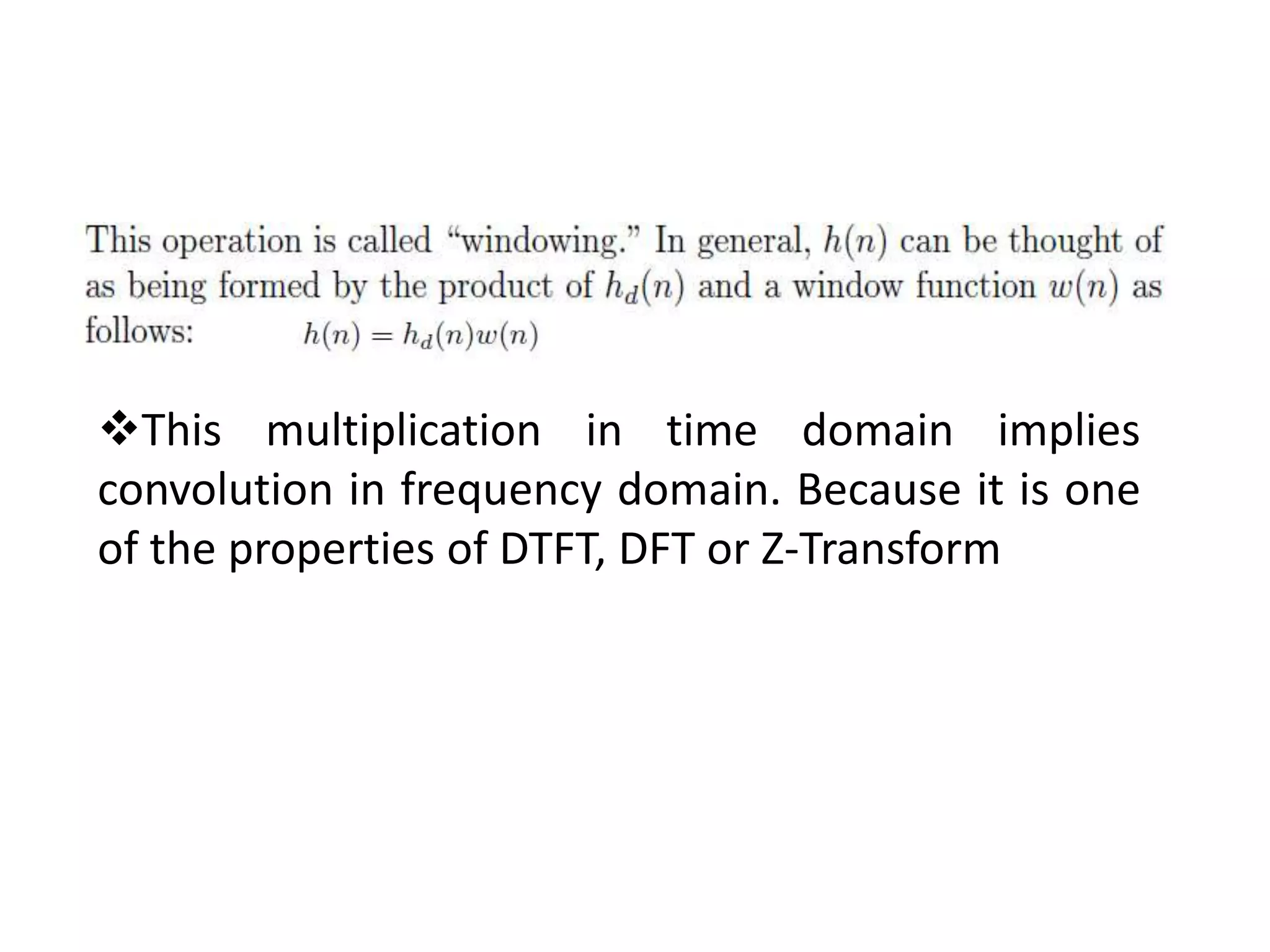 Fir filter design (windowing technique) | PPTX