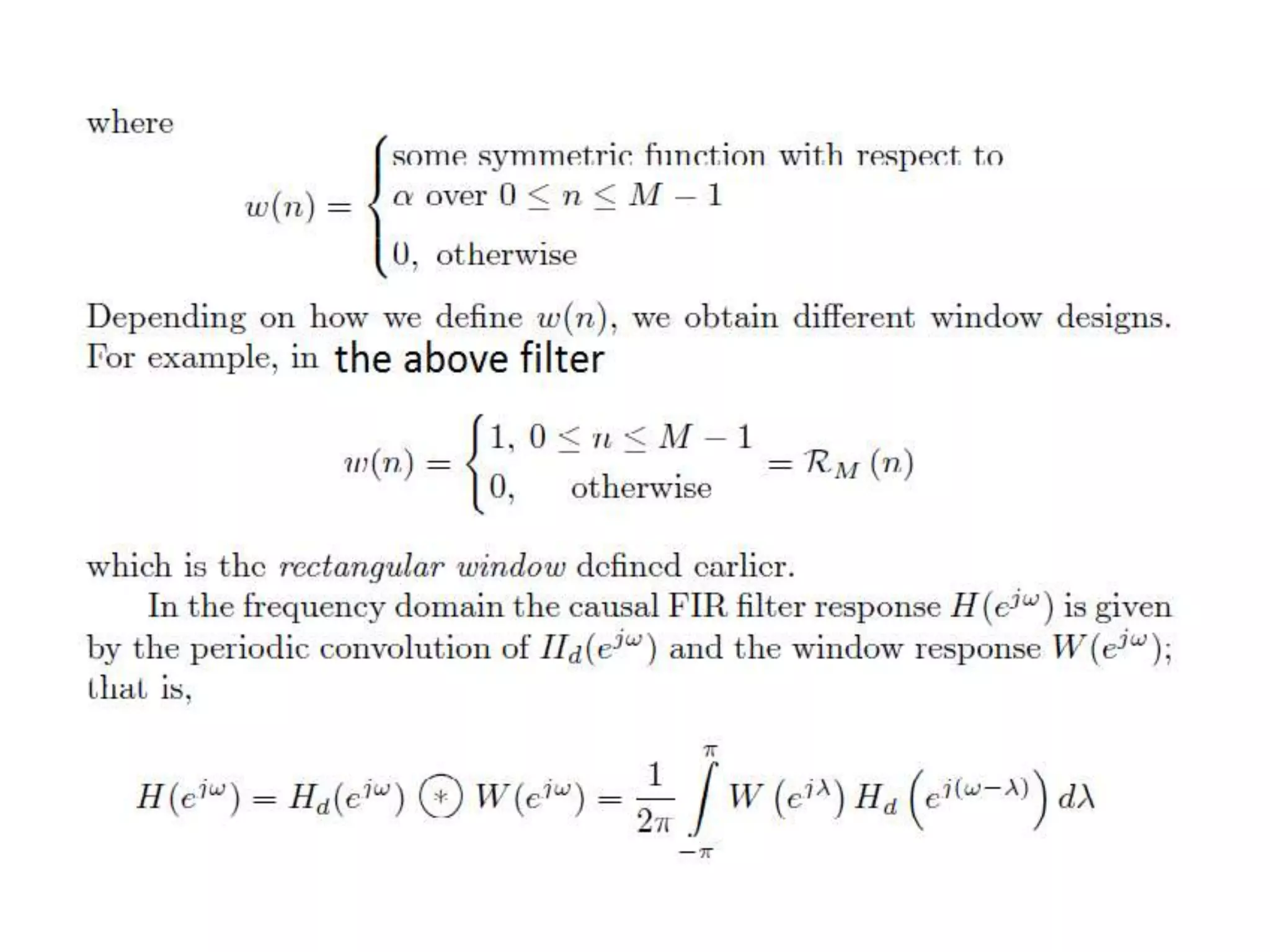 Fir filter design (windowing technique) | PPTX