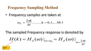 Fir filter design using Frequency sampling method | PPTX