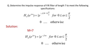 Fir filter design using Frequency sampling method | PPTX