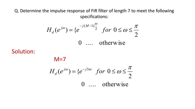 Fir filter design using Frequency sampling method | PPTX