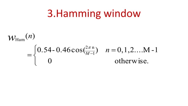 Fir filter design using windows | PPTX | Technology & Computing