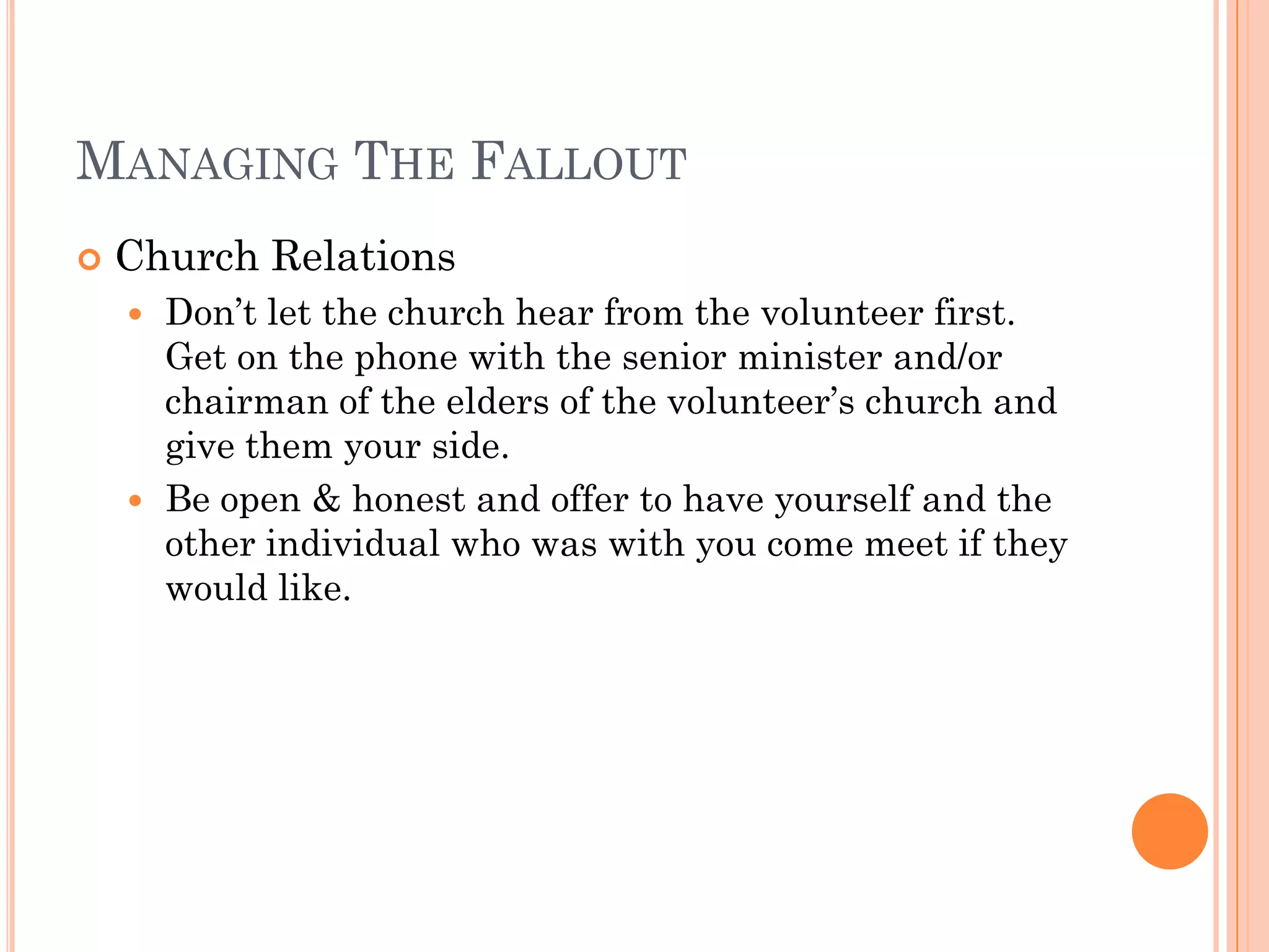 Firing volunteers knowing where to draw the line | PPT