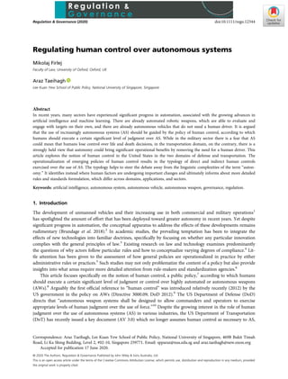 Regulating human control over autonomous systems | PDF