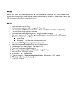 Firma doo-plan-prvih-100-dana | PDF