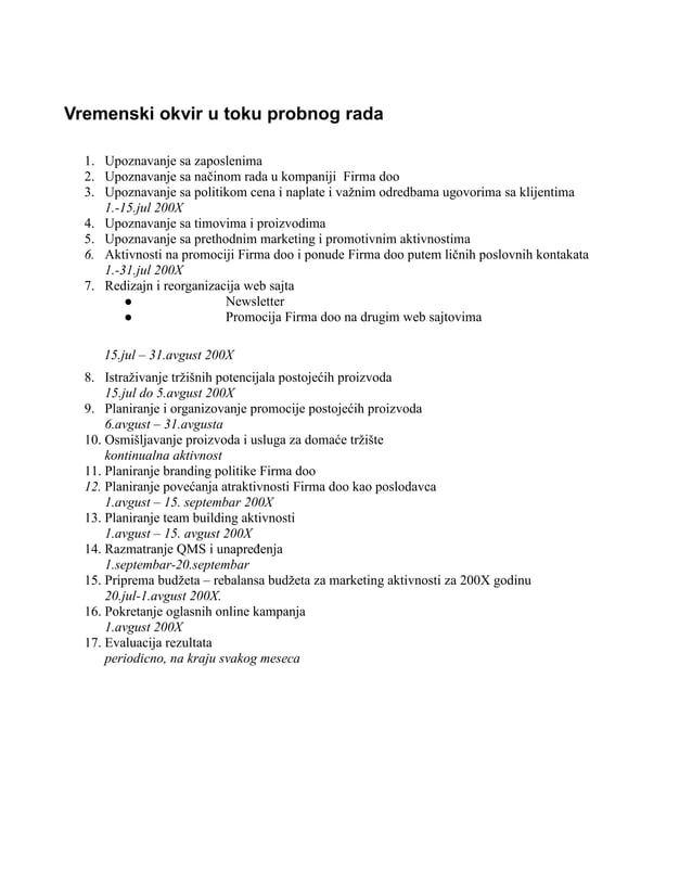 Firma doo-plan-prvih-100-dana | PDF