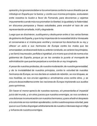5 DE JULIO DE 1811 FIRMA DEL ACTA DE INDEPENDENCIA DE VENEZUELA pdf | PDF