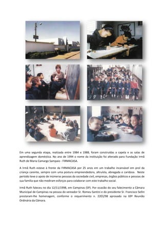 História da fundadora do FIRMACASA | PDF