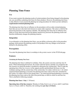 Firming - Planning Time fence | PDF
