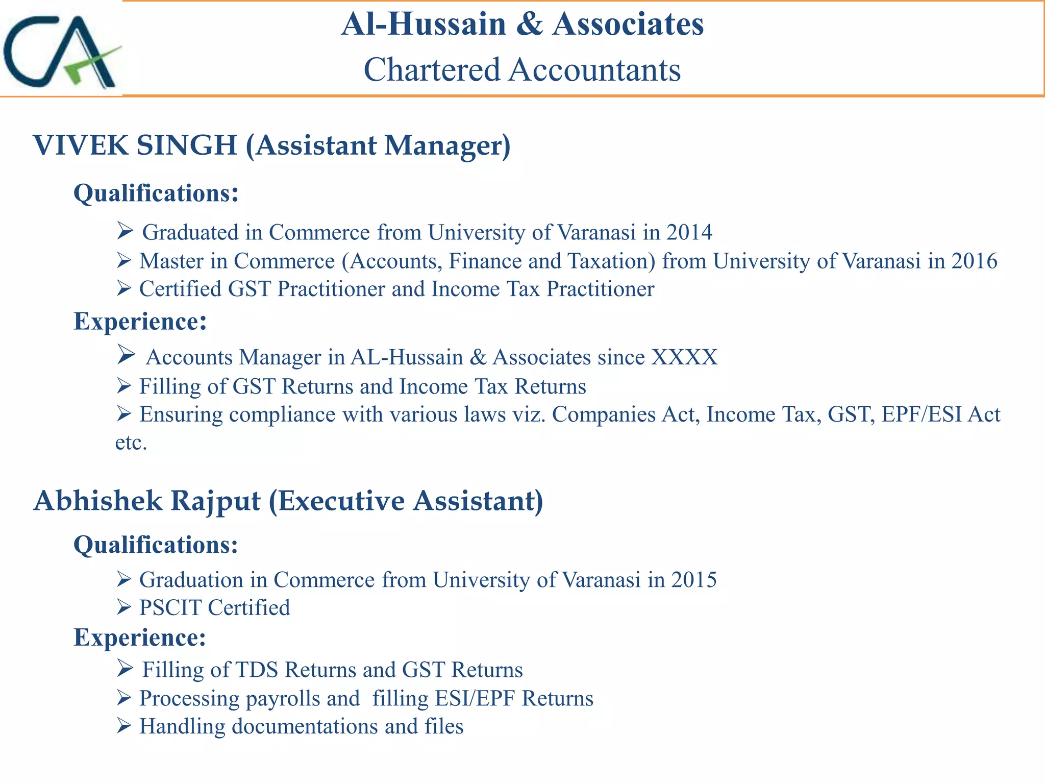 CA Firm Profile | PPTX