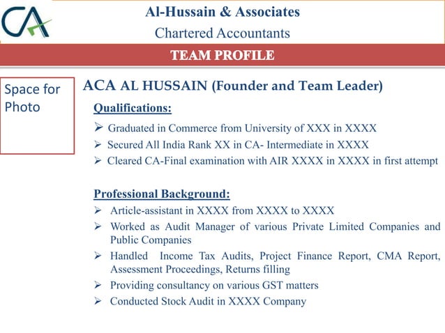 CA Firm Profile | PPTX