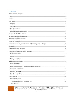 Firms management in Pakistan a case of Adamjee insurance company ...