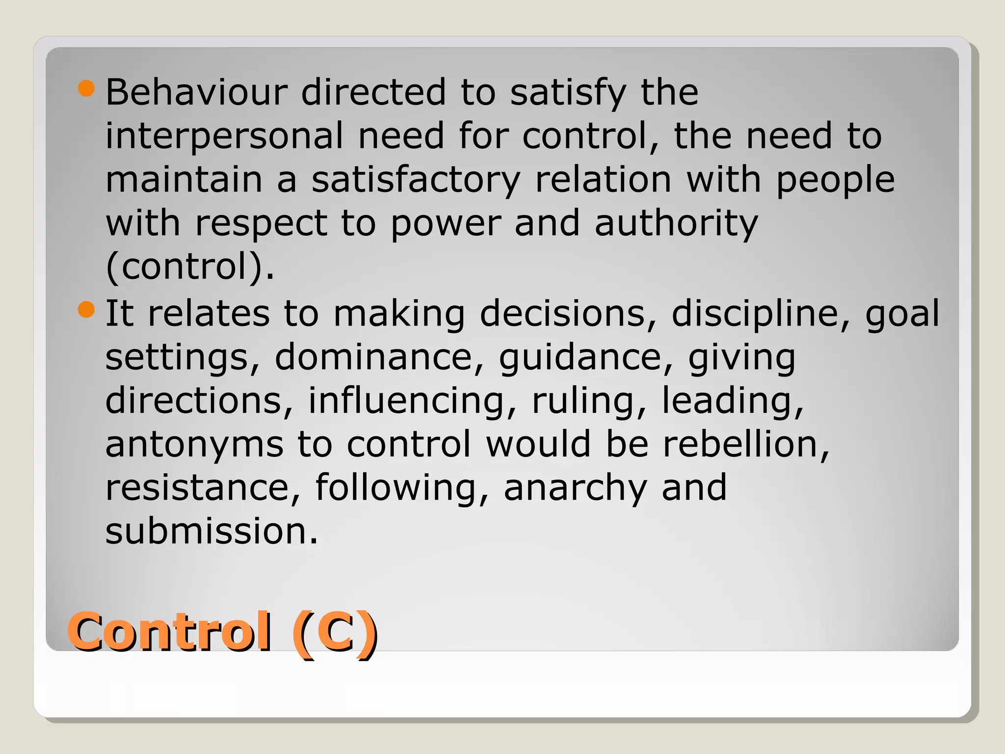 FIRO B tool - introduction | PPT