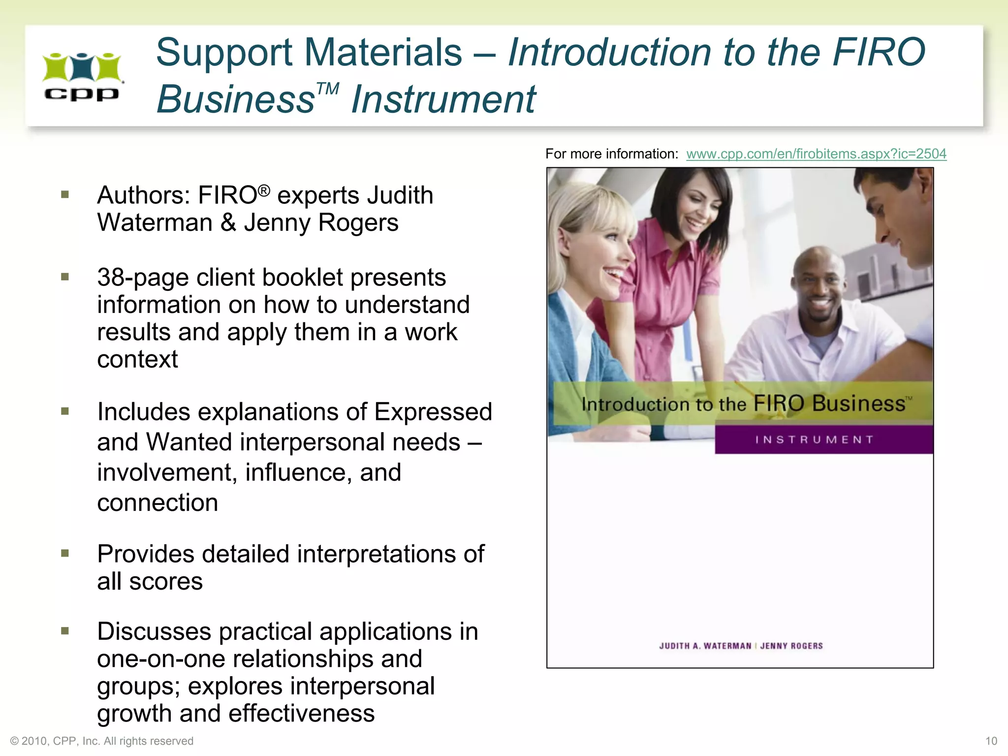 FIRO Business Assessment Suite | PDF