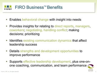 FIRO Business Assessment Suite | PDF