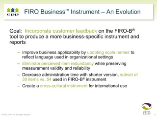 FIRO Business Assessment Suite | PDF