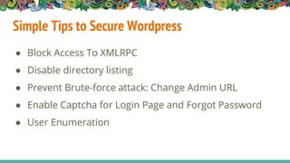 Simple Tips to Secure your WordPress | PPT