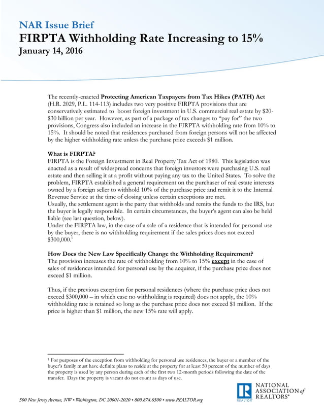 What You Need To Know About FIRPTA, the Foreign Investment in Real ...