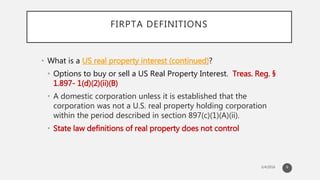 FIRPTA: Foreign Investment in Real Property Tax Act | PPTX | Real ...