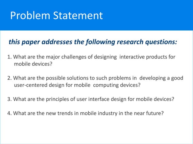 Challenges in HCI for Mobile Devices | PPTX | Smartphones | Consumer ...