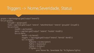 Primeiros Passos na API do Zabbix com Python - 2º ZABBIX MEETUP DO INTERIOR-SP | PPT