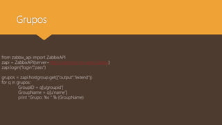 Primeiros Passos na API do Zabbix com Python - 2º ZABBIX MEETUP DO INTERIOR-SP | PPT