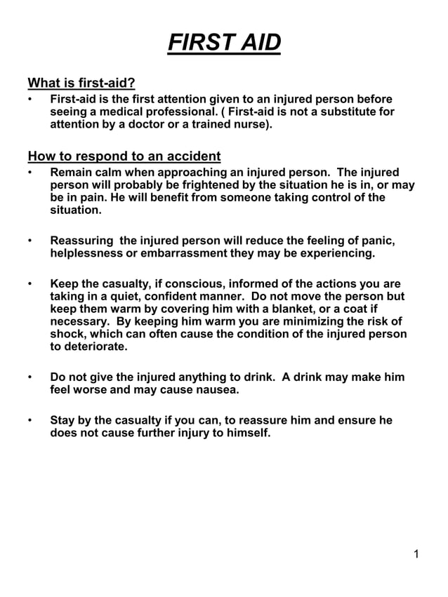 First aid | PDF | First Aid | Injuries