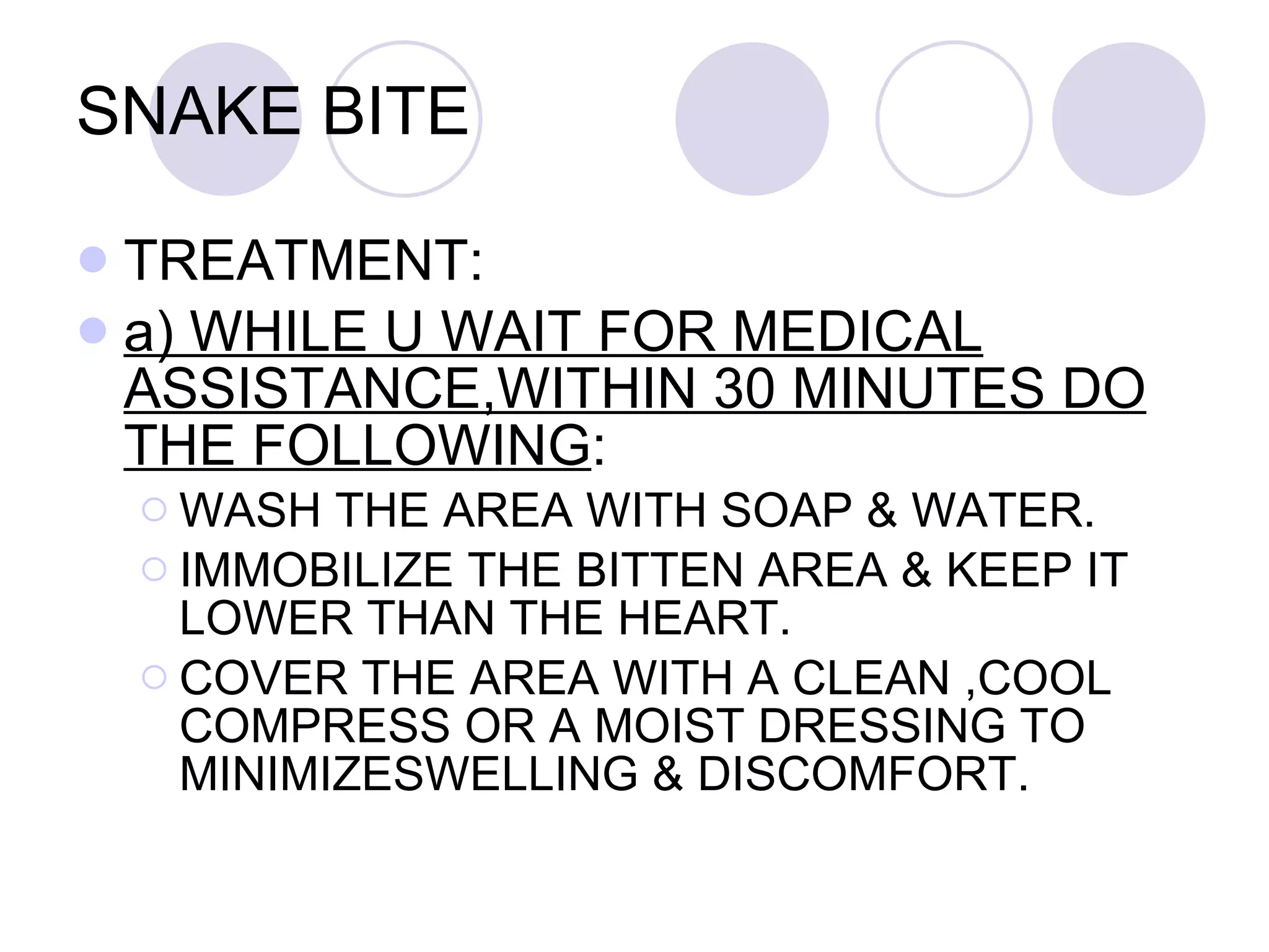 First Aid CPR SNAKE BITE | PPT