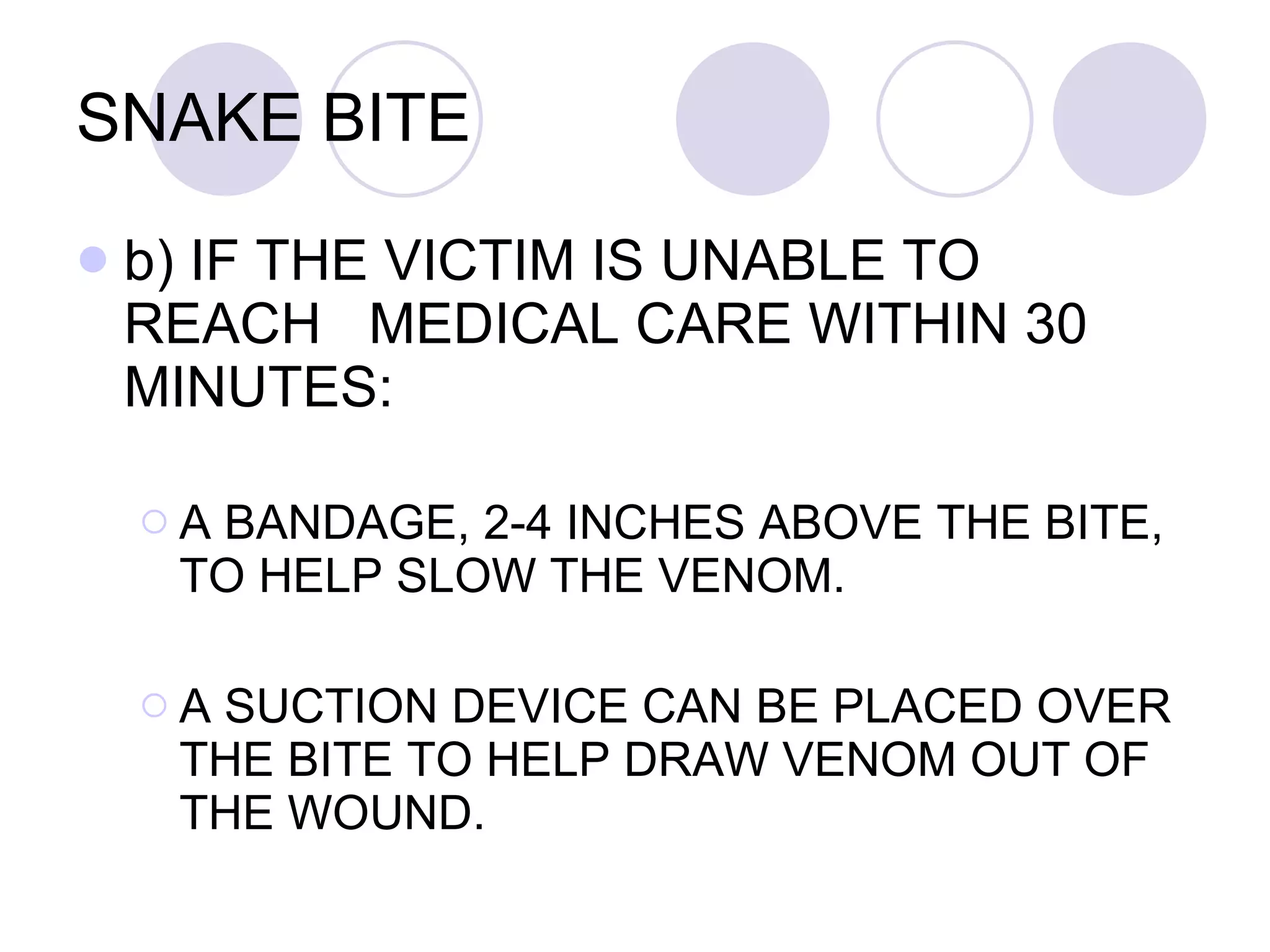 First Aid CPR SNAKE BITE | PPT